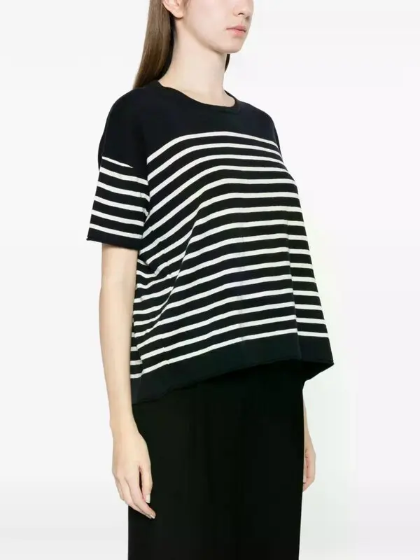 C.T.PLAGE Striped Short-sleeved Sweater