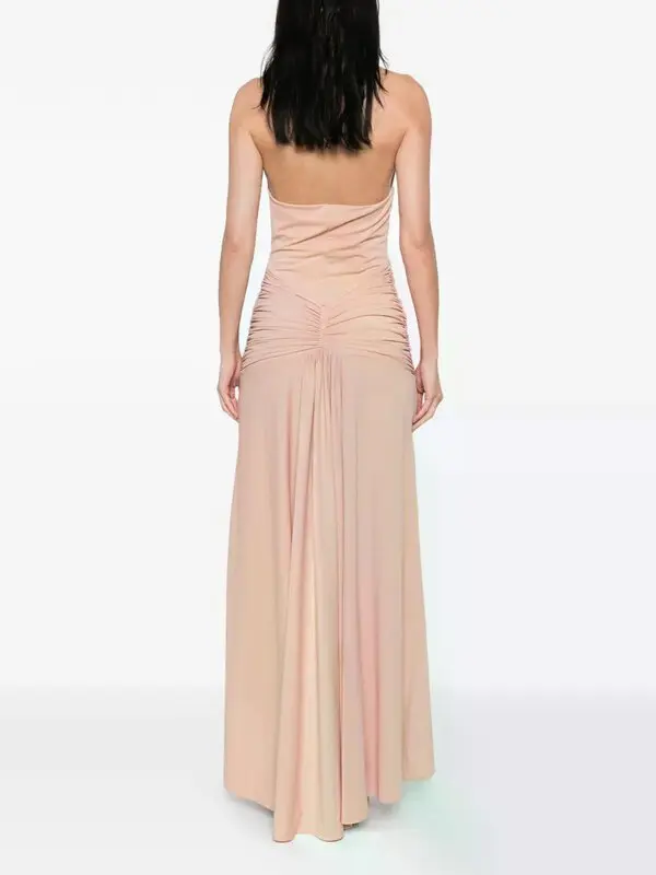 BABYLONE PARIS Halterneck Gathered Maxi Dress