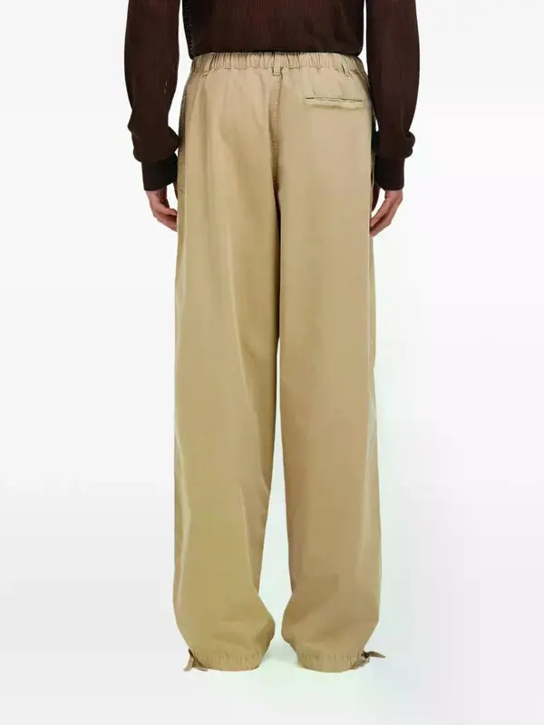 FERRAGAMO Cotton And Silk Baggy Trousers - Neutrals