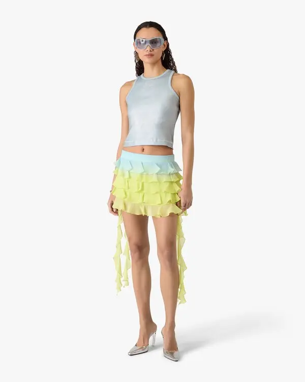 Casablanca Silver-plated Ribbed Tank Top