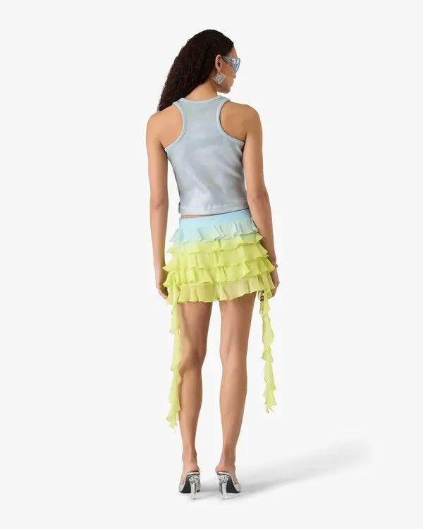 Casablanca Silver-plated Ribbed Tank Top