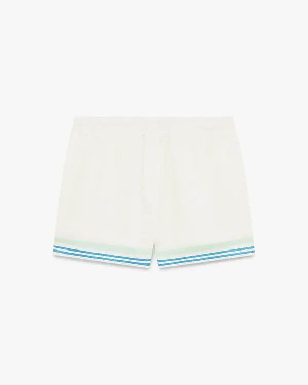 Casablanca Floral Cc Smile Monogram Jacquard Silk Shorts