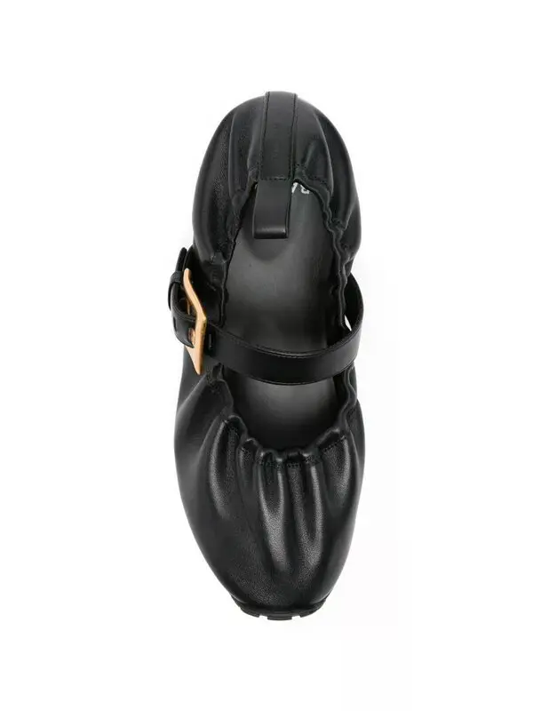 Balmain Buckle Strap Ballerinas - Black