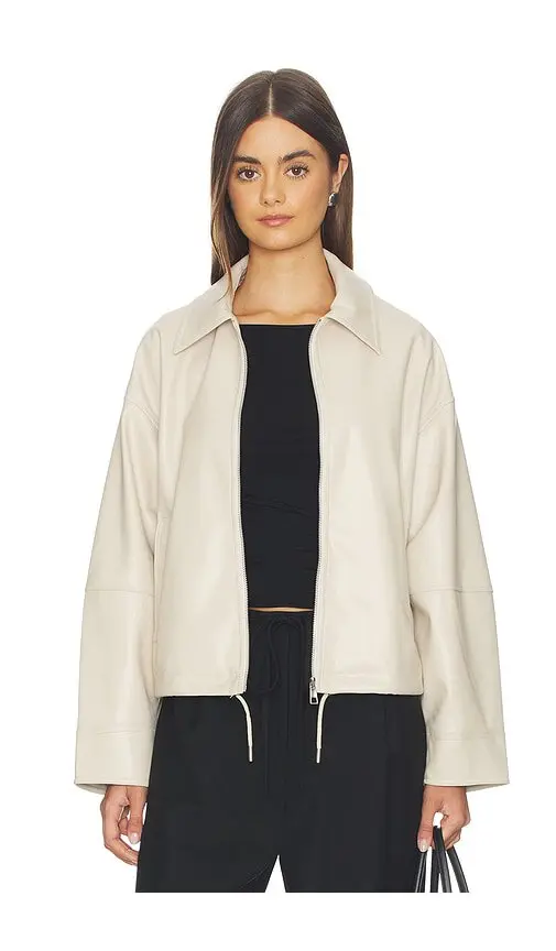 Apparis Ada Zip-up Leather Jacket - Latte