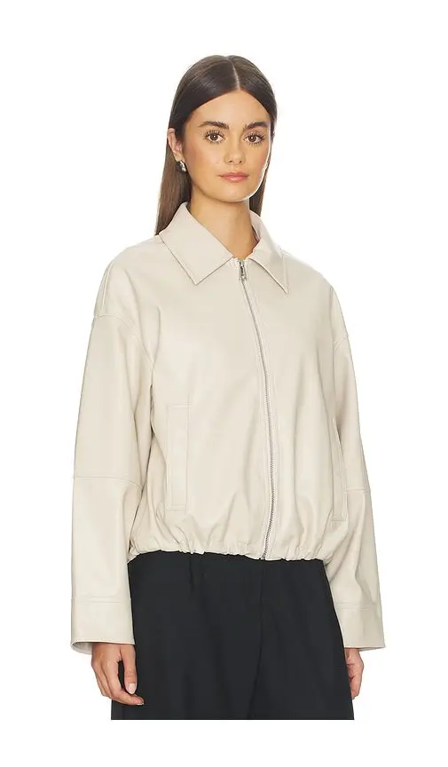Apparis Ada Zip-up Leather Jacket - Latte