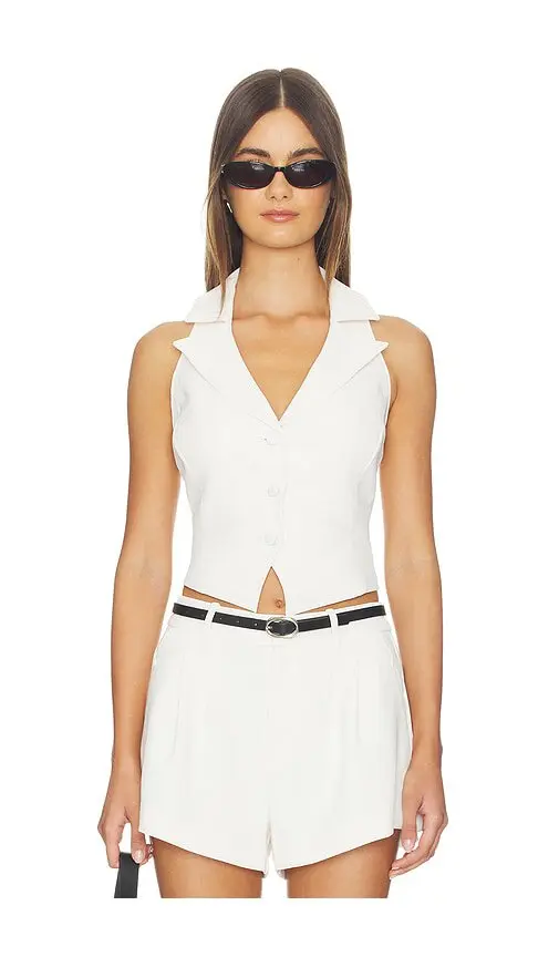 Good American Luxe Suiting Halter Vest - Soft Shell
