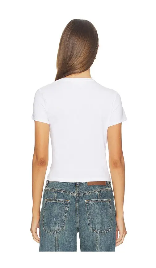Good American Super Stretch Twist Tee Shirt - White001