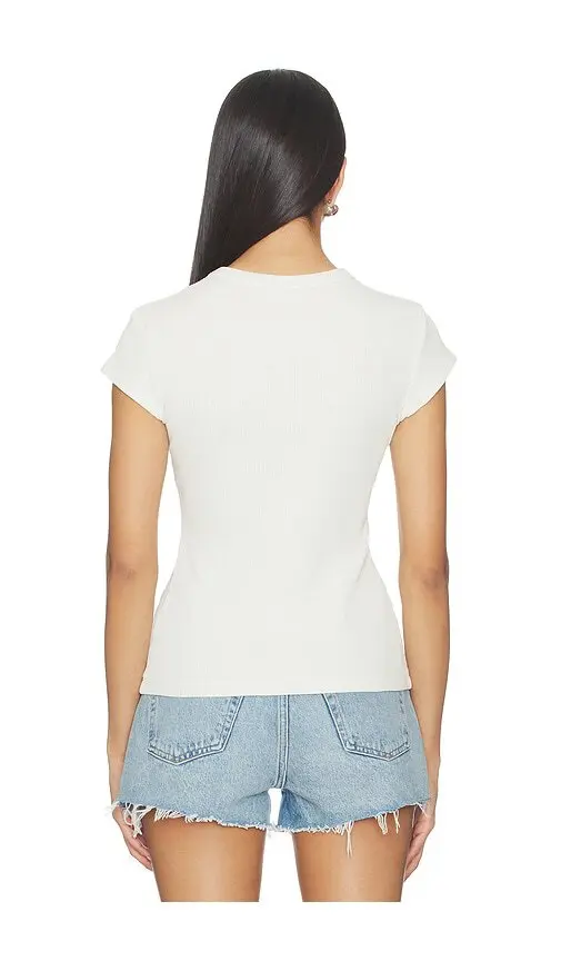 AGOLDE Edison Ribbed Jersey Tee - Bone