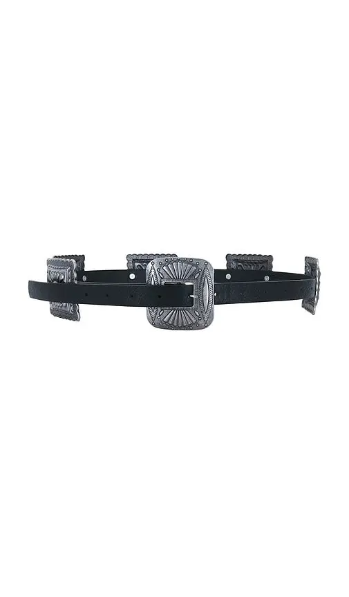 LOVERS AND FRIENDS Bella Buckle Belt - Black & Silver