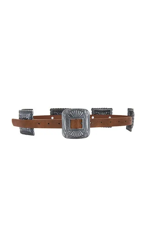 LOVERS AND FRIENDS Bella Buckle Belt - Brown & Silver