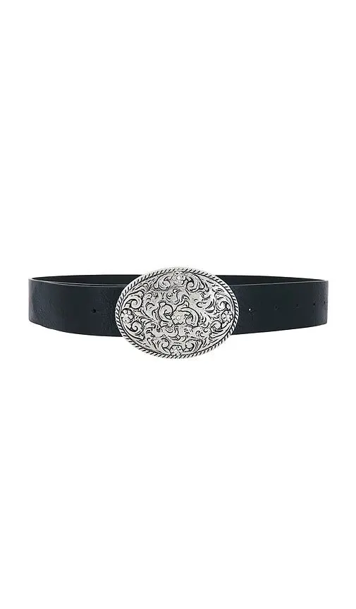 LOVERS AND FRIENDS Braxton Buckle Belt - Black & Silver
