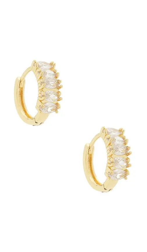 MAZIN JEWELS Baguette Hoop Earrings - Gold