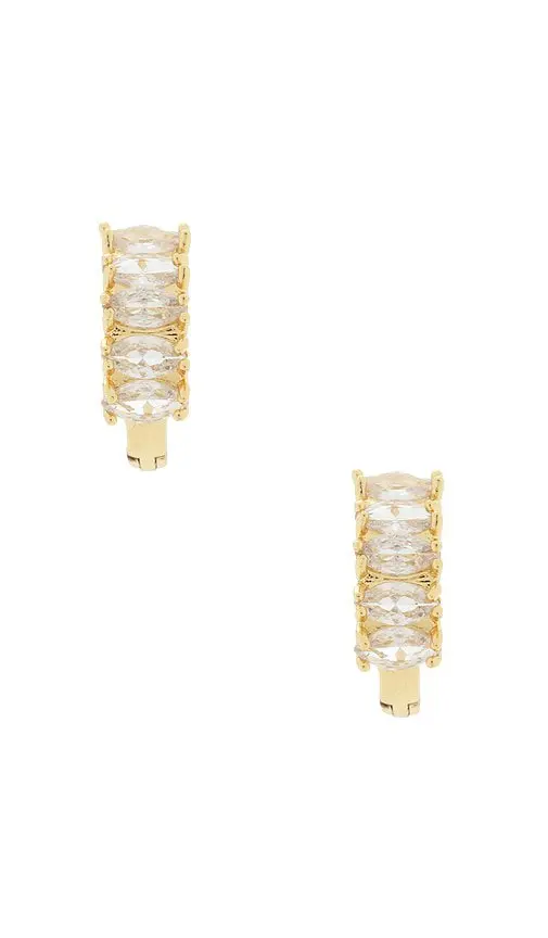MAZIN JEWELS Baguette Hoop Earrings - Gold