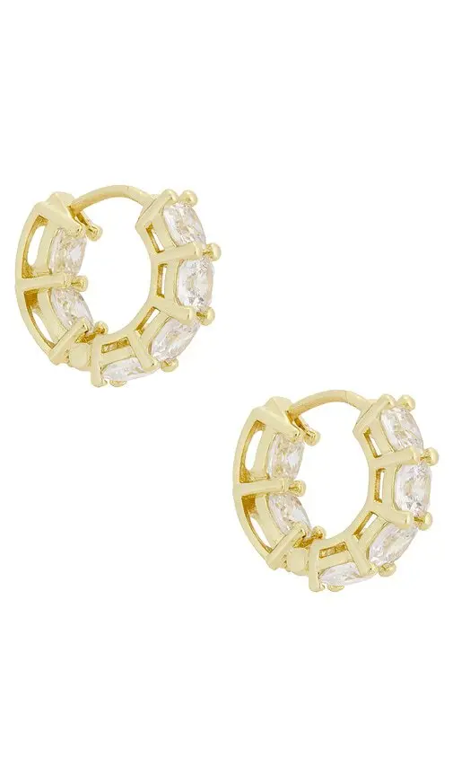 Shashi Cushion Cut Diamond Huggie Earrings - Gold