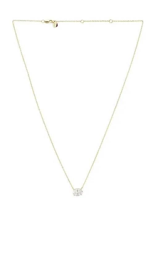 Shashi Oval Solitaire East To West Necklace - Silver