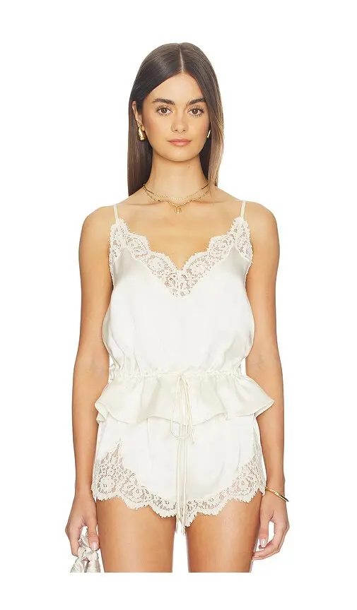 Tularosa Lio Silk Cami Top - Ecru