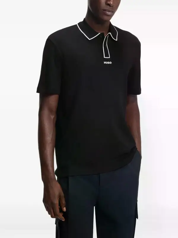 Hugo Piped-trim Cotton Polo Shirt