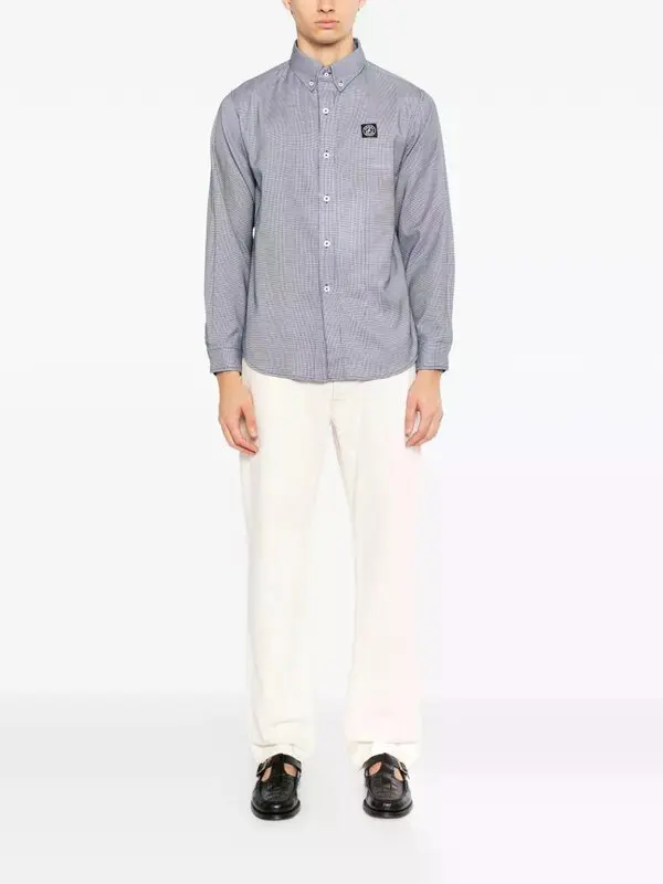 AGNES B. Logo-patched Checked Shirt