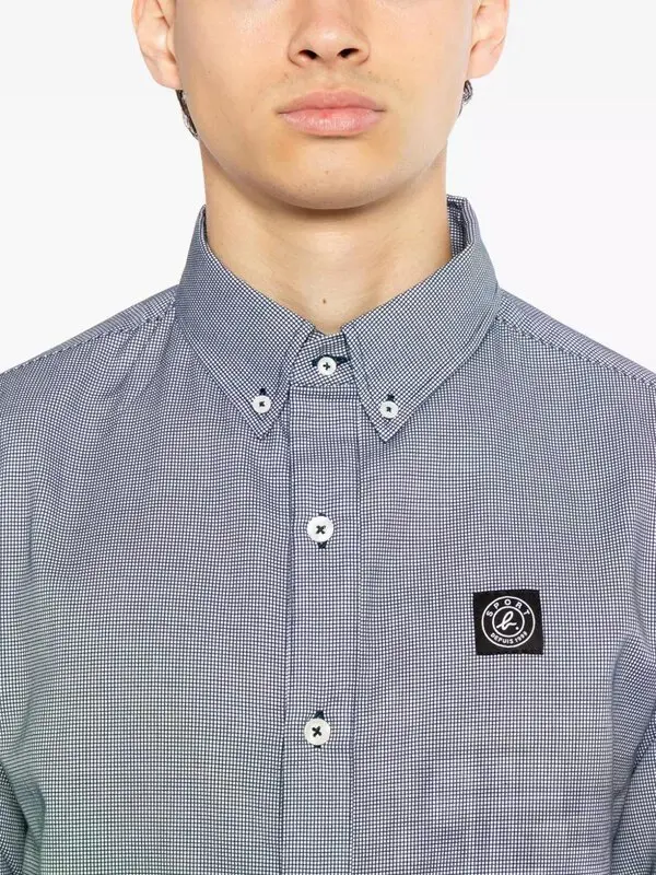 AGNES B. Logo-patched Checked Shirt