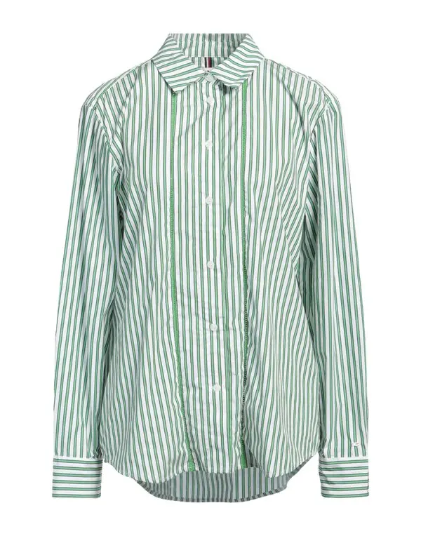 Tommy Hilfiger Cotton Striped Shirt With Lace Trims - Green