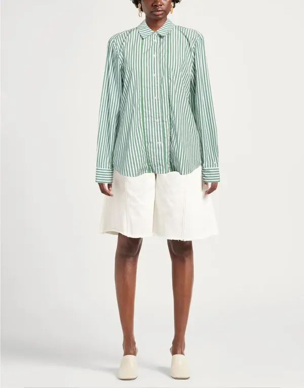 Tommy Hilfiger Cotton Striped Shirt With Lace Trims - Green