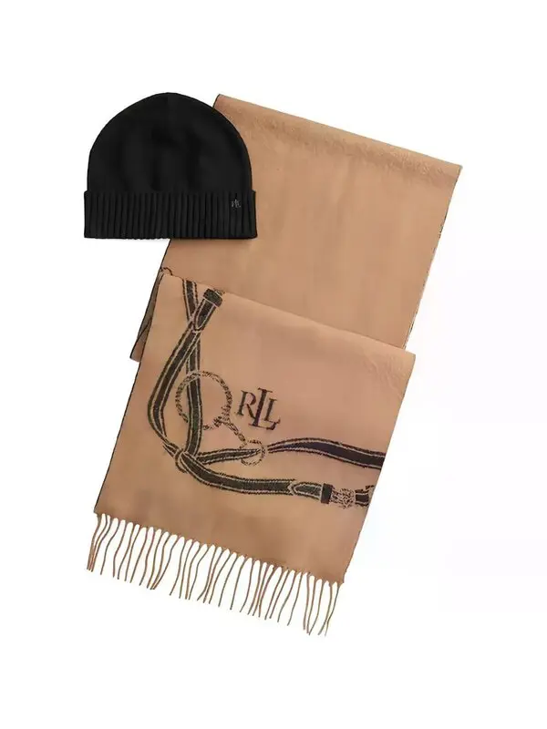 Ralph Lauren Logo Fringed Scarf - Neutrals