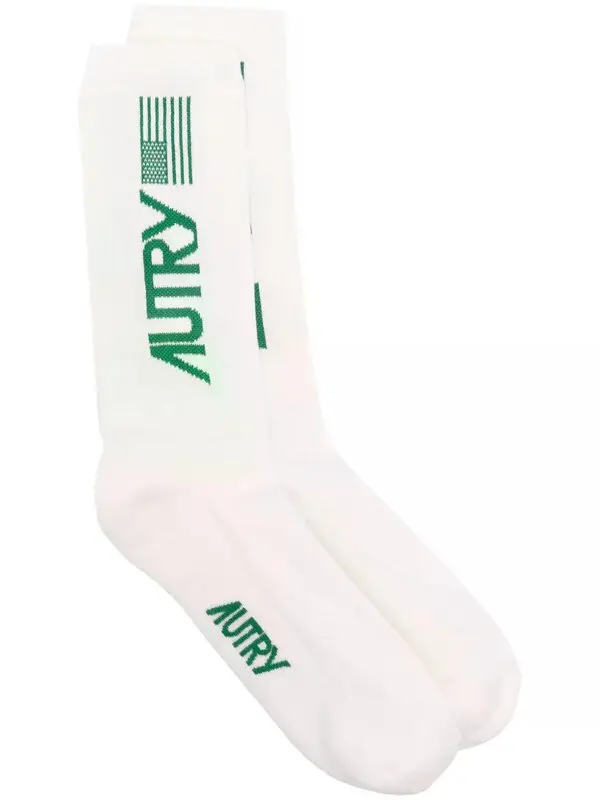 AUTRY Logo Intarsia Ribbed Socks