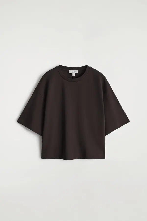 Cos Oversized Boxy Cotton T-shirt - Brown