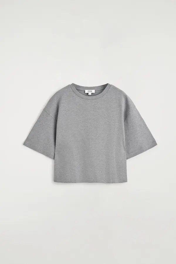 Cos Oversized Boxy Cotton T-shirt - Gray