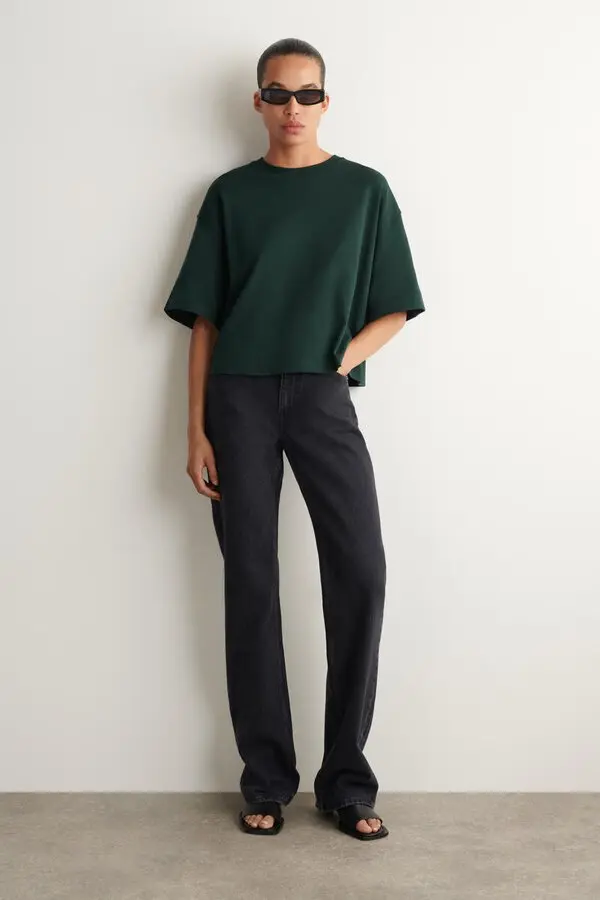 Cos Oversized Cotton T-shirt - Green