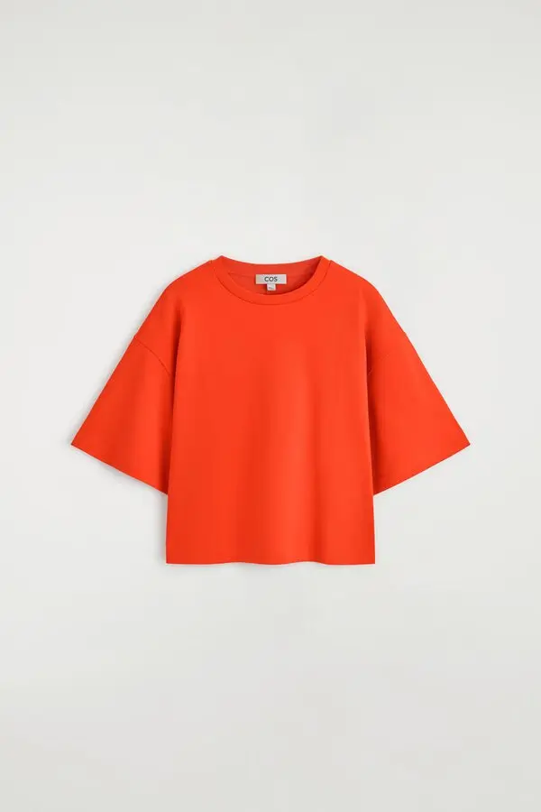 Cos Oversized Boxy Cotton T-shirt - Orange