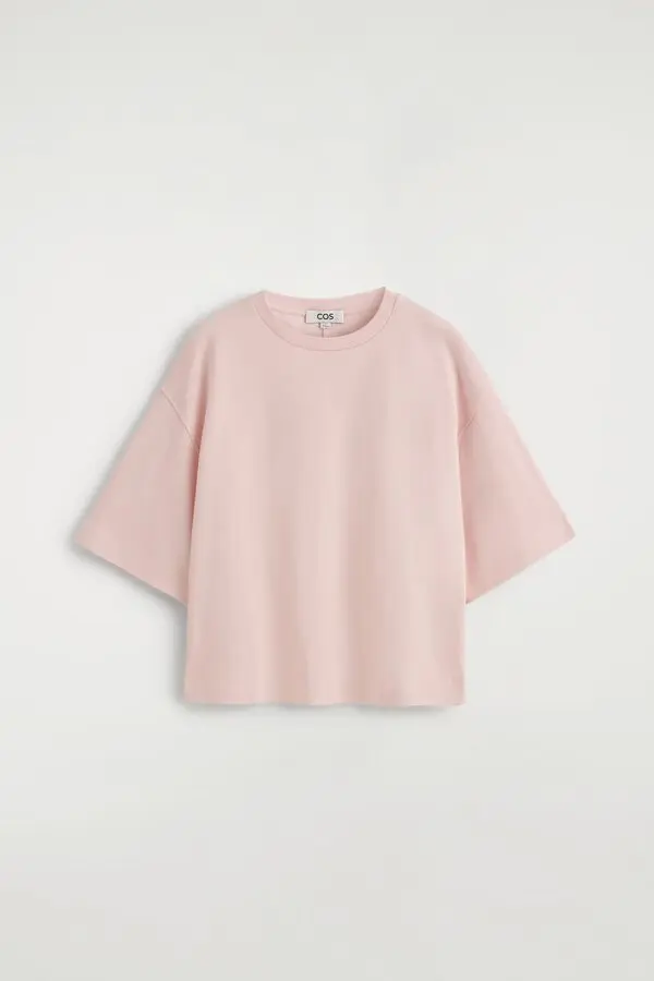 Cos Oversized Boxy Cotton T-shirt - Pink