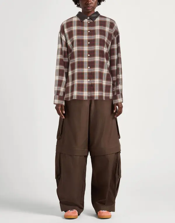 Pinko Twill Tartan Pattern Shirt With Embroidered Logo