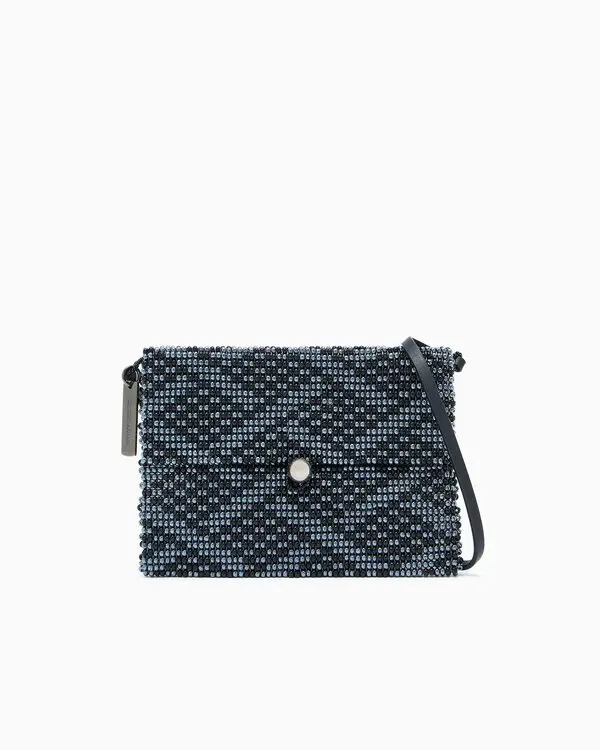 Giorgio Armani Beaded Crossbody Bag - Black