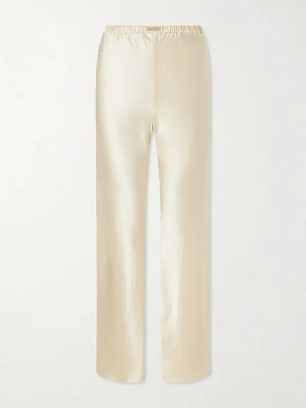 Comme Si Silk Straight-leg Pants - Neutrals
