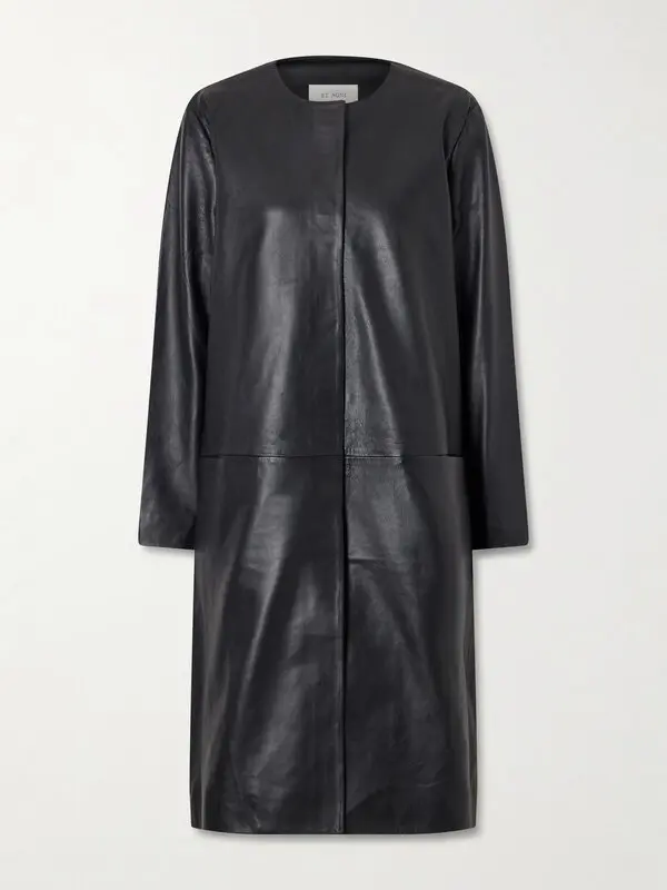 ST. AGNI Minimal Leather Coat