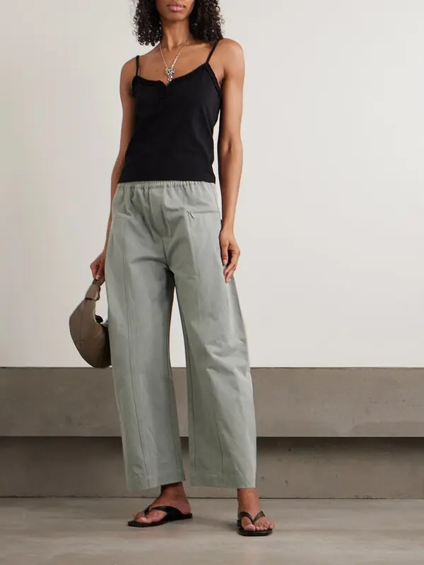 DEIJI STUDIOS Pleat Organic Cotton-twill Barrel-leg Pants