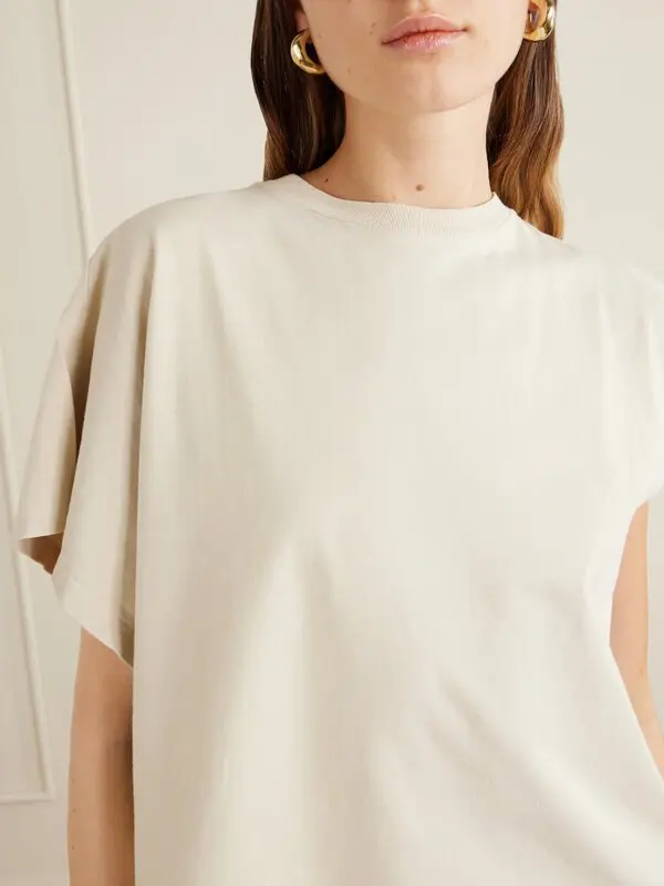 AGOLDE Corrine Asymmetrical Cotton-jersey T-shirt - Brown