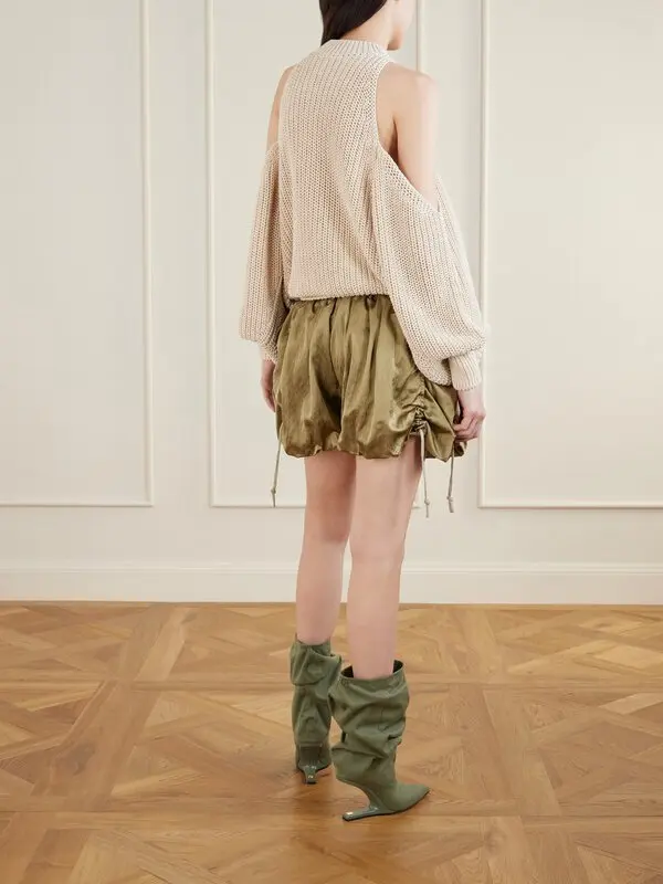 Balmain Cut-out Knitted Cotton Sweater