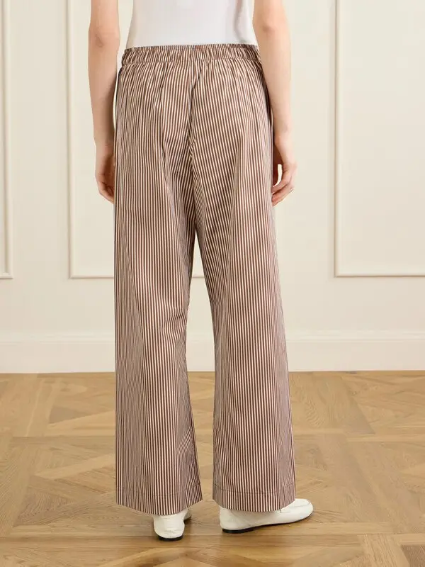 Comme Si La Boxer Alta Striped Cotton-poplin Pants - Brown