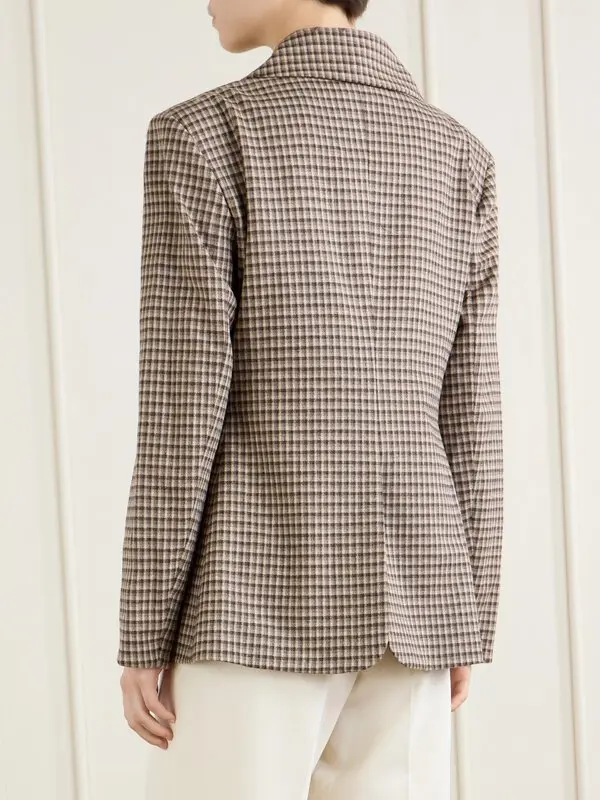 DESTREE Tamara Plaid Wool-blend Blazer - Brown