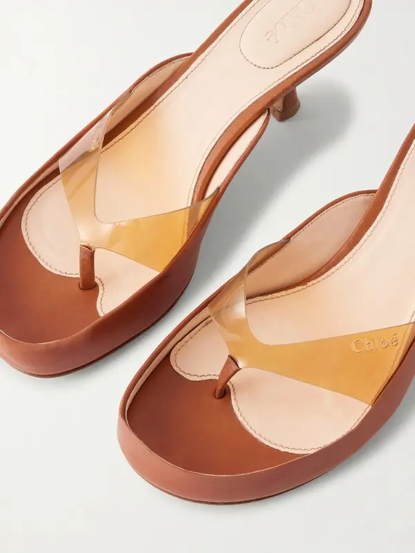 Chloé Junie Tpu And Leather Sandals - Brown