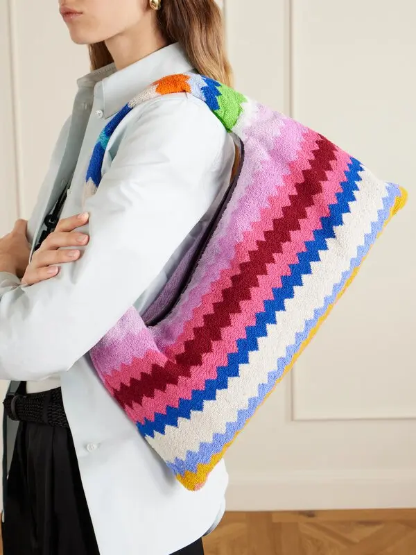 Missoni Striped Cotton-terry Shoulder Bag - Multi