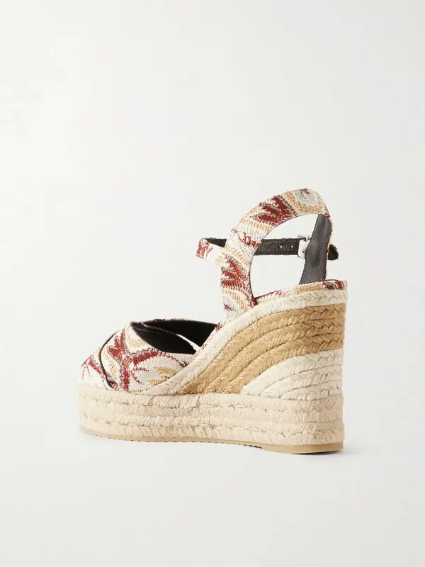 Missoni Carmen Striped Woven Wedge Espadrilles