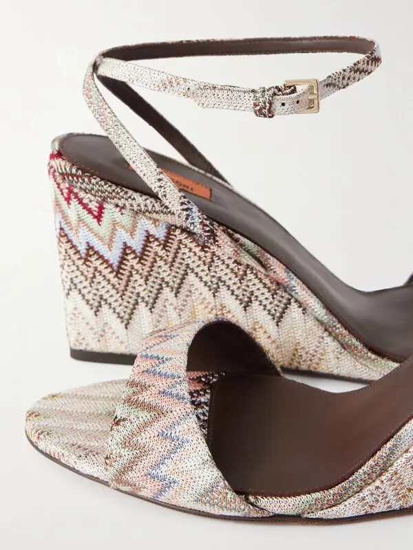 Missoni Julie Wedge Sandals With Zigzag Motif