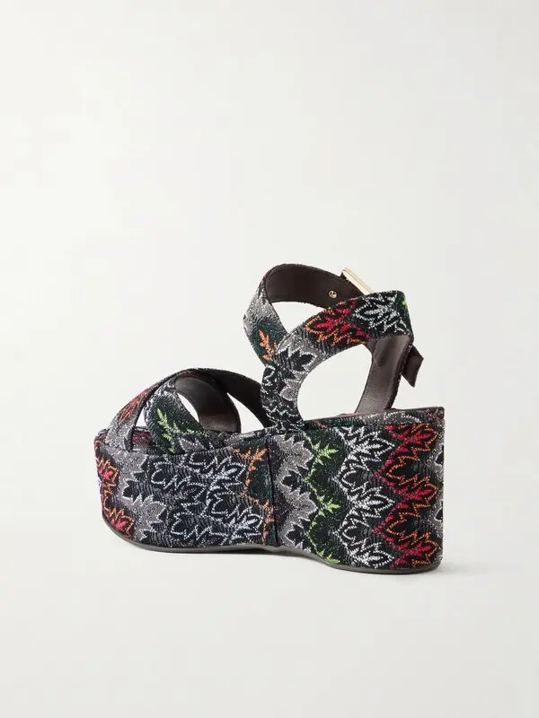 Missoni Julia Striped Woven Platform Sandals
