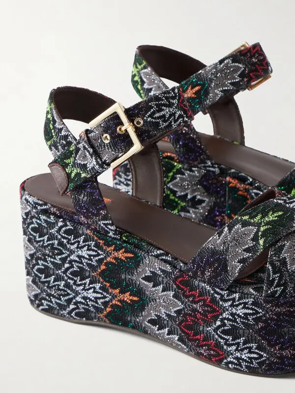 Missoni Julia Striped Woven Platform Sandals