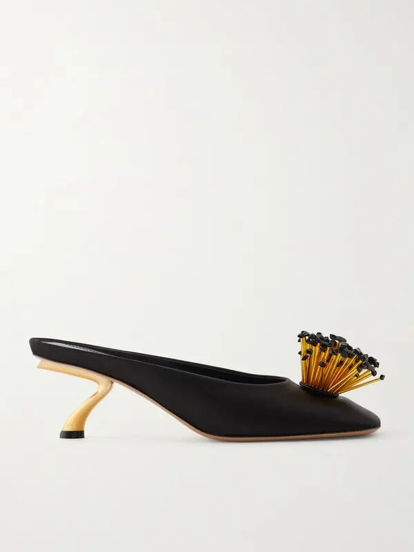 FERRAGAMO Safi Crystal-embellished Satin Mules
