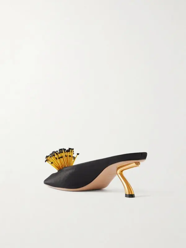 FERRAGAMO Safi Crystal-embellished Satin Mules