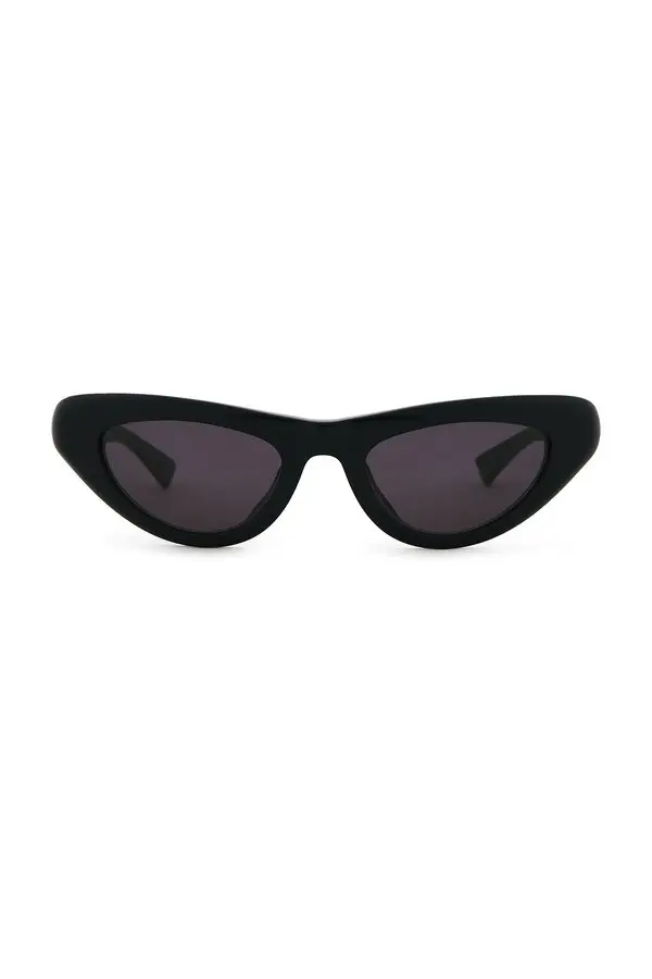 Bottega Veneta Curvy Cat Eye Sunglasses - Black & Grey